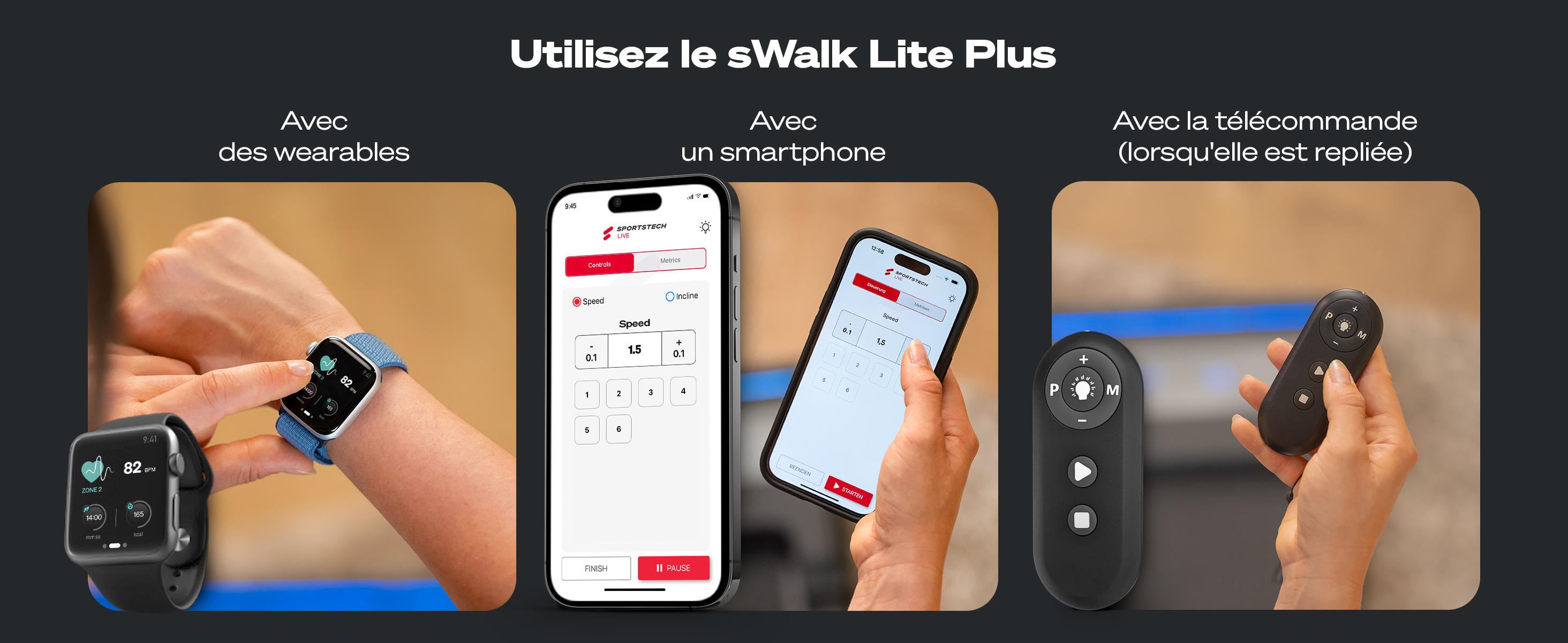sWalk Lite Plus | 2in1 Laufband mit LED-Anzeige SPORTSTECH